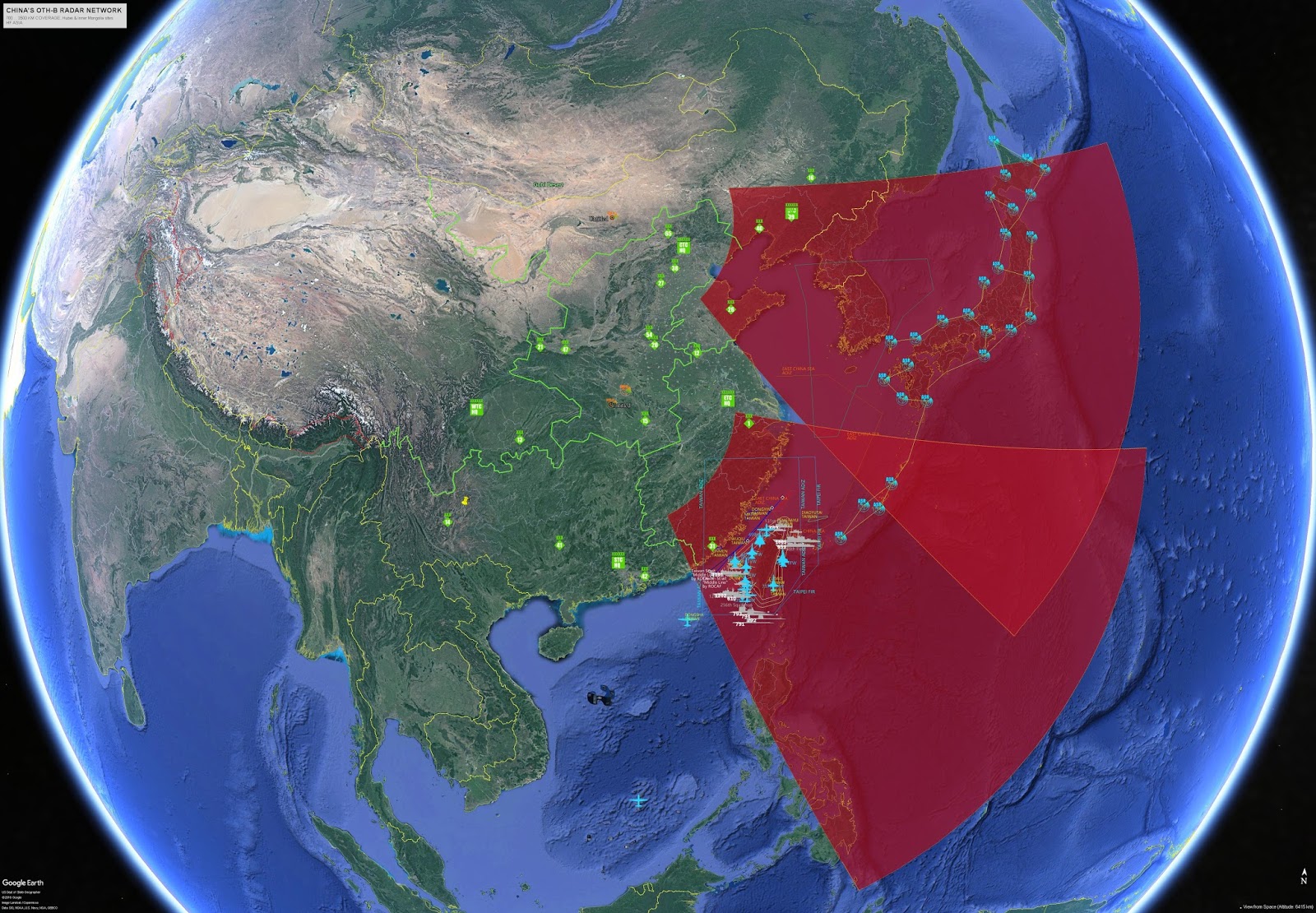 Taiwan strait: Chinese over-the-horizon backscatter RADAR