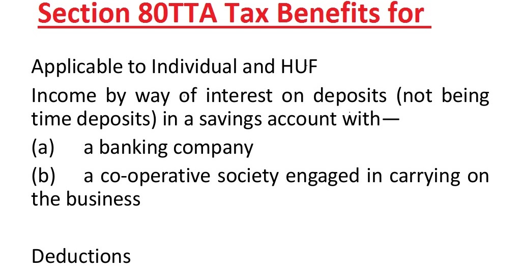 Section 80TTA Tax Benefits - NRI can claim 10,000 INR On interest of ...