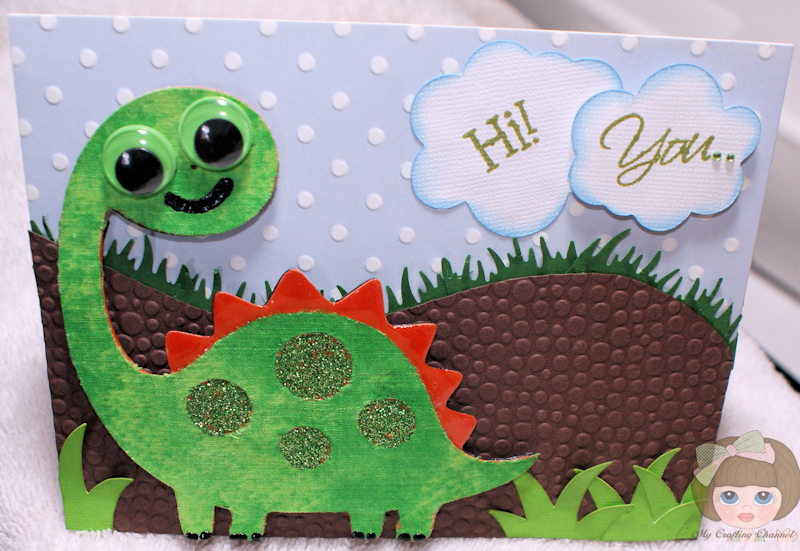 Fabric Dinosaur Card