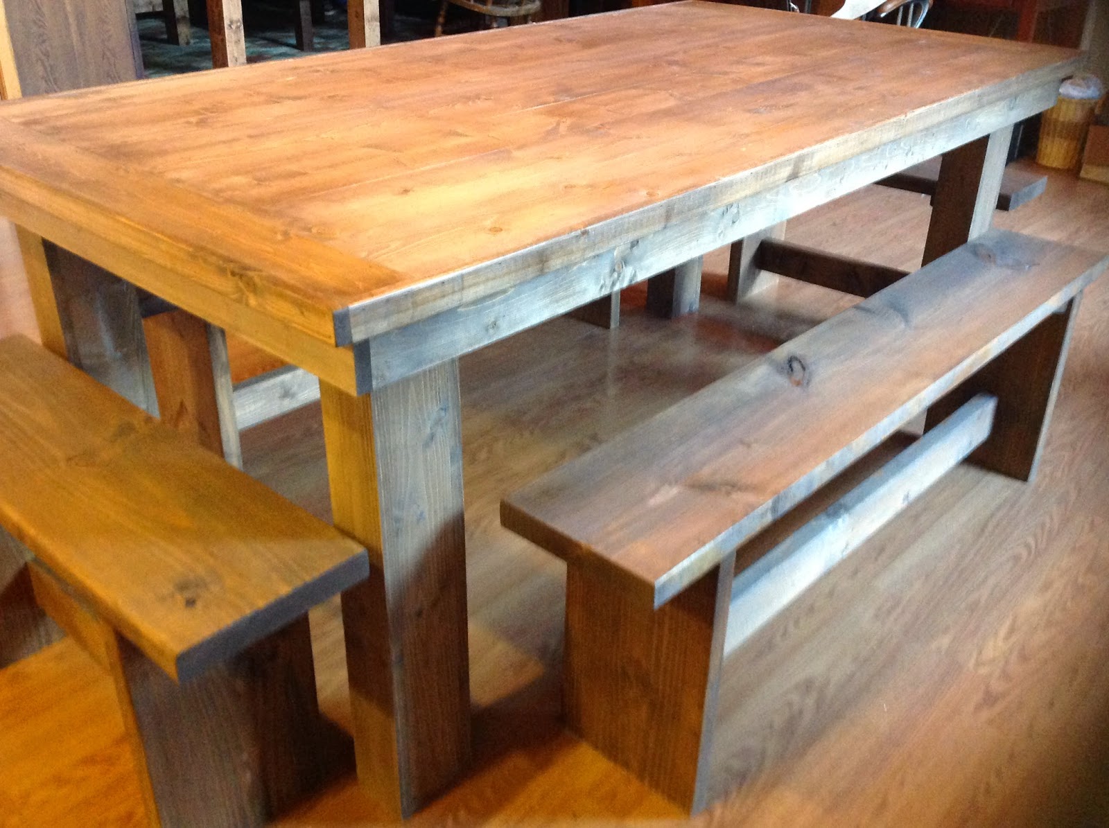 Farm Tables by Zamora: Table 5 Weathered Oak and Special Walnut
