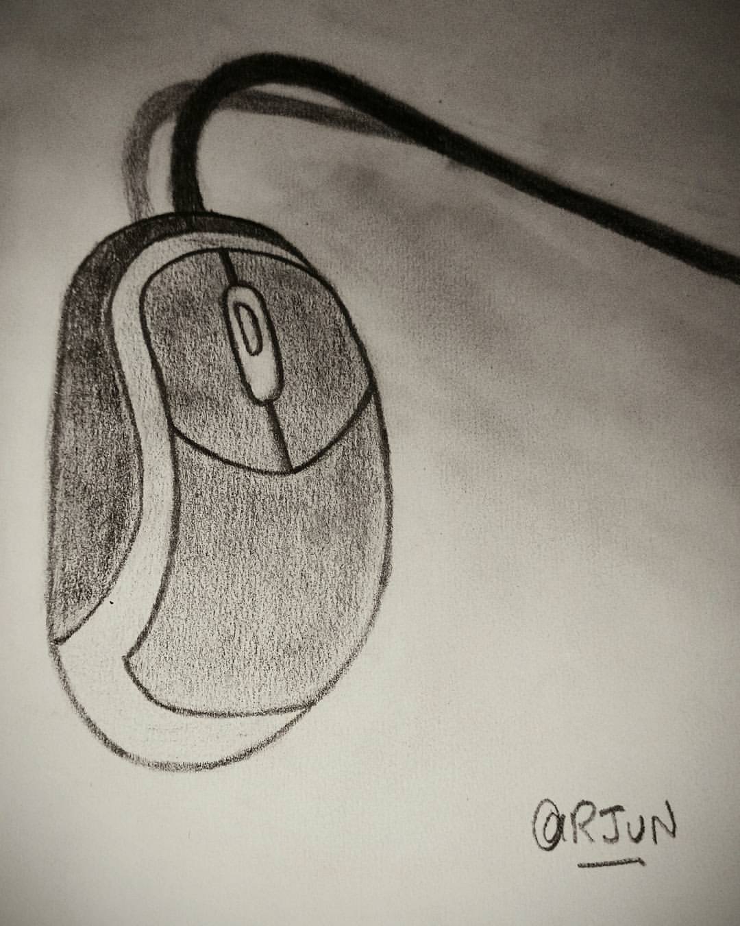 COMPUTER MOUSE EASY DRAWING Very Easy Drawing, Easy Drawings, Computer ...