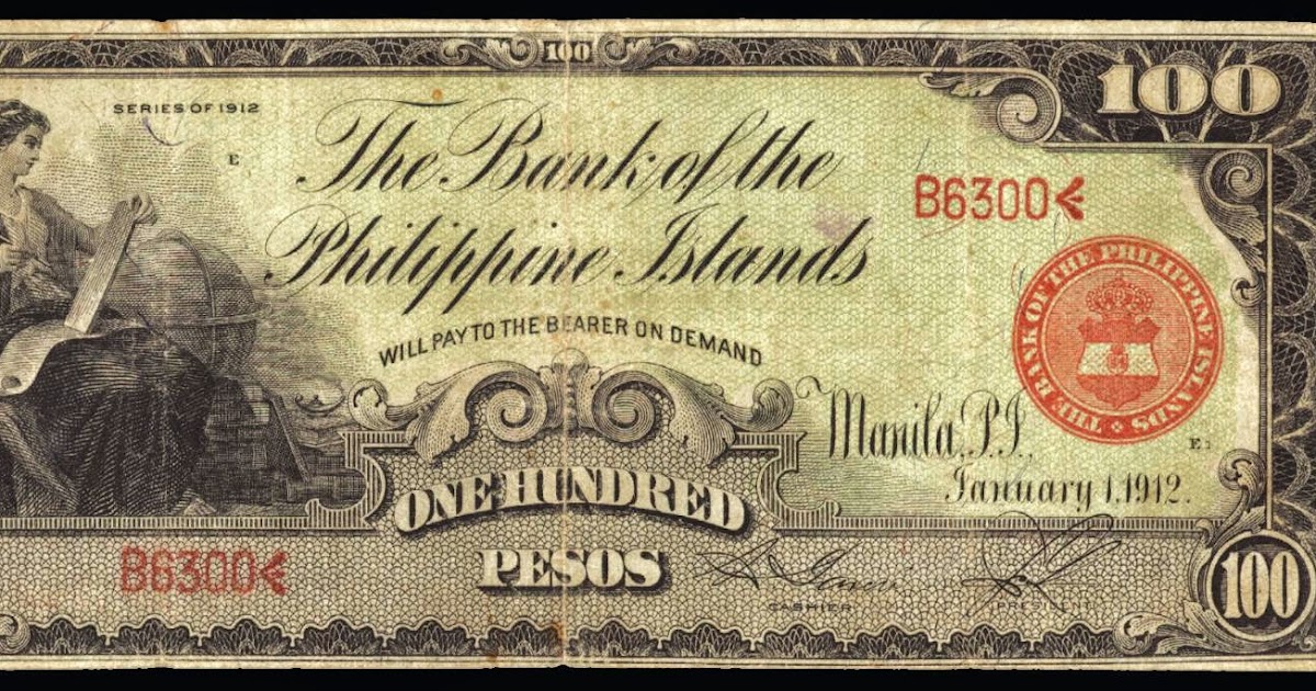 1912 100 Pesos Philippine Bank Note|World Banknotes & Coins Pictures ...