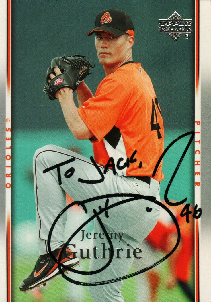 Jackson's Autographs: Autographed Card of the Week 10/26/14: Jeremy Guthrie