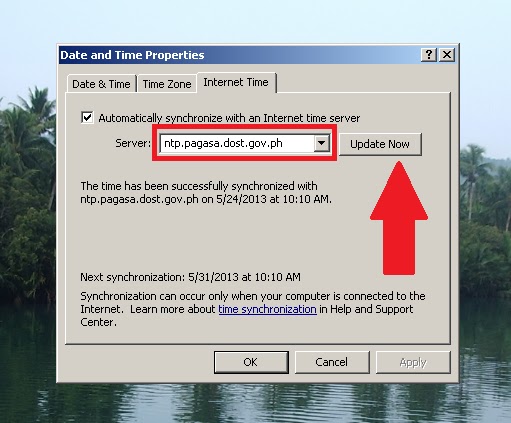 How to time synchronize your computer from PAGASA NTP SERVER using ...