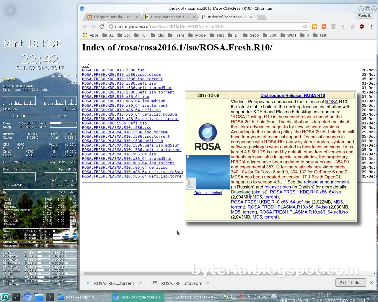 Byteria: Rosa Desktop Fresh R10 - live, install, config