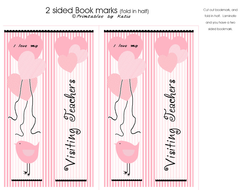 Visiting Teaching surprise!: Two sided bookmark for Visiting teaching
