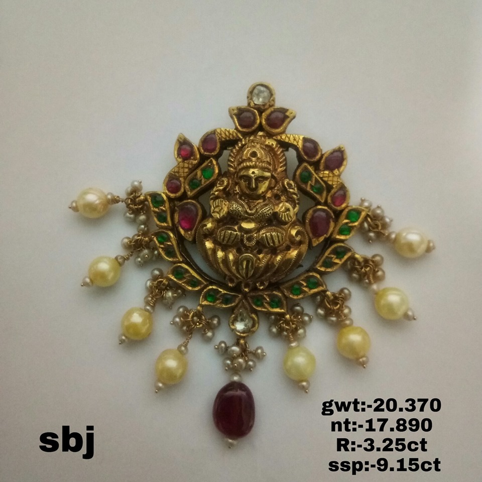 Antique Pretty Pendants by Balaji jewellers - Jewellery Designs