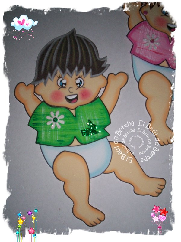 EL BAÚL DE BERTHA - MANUALIDADES: Bebé En Foamy - Aplique