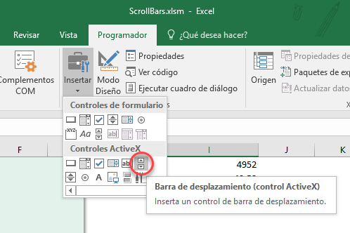 excelymas: Controles ActiveX | ScrollBar | Características Principales