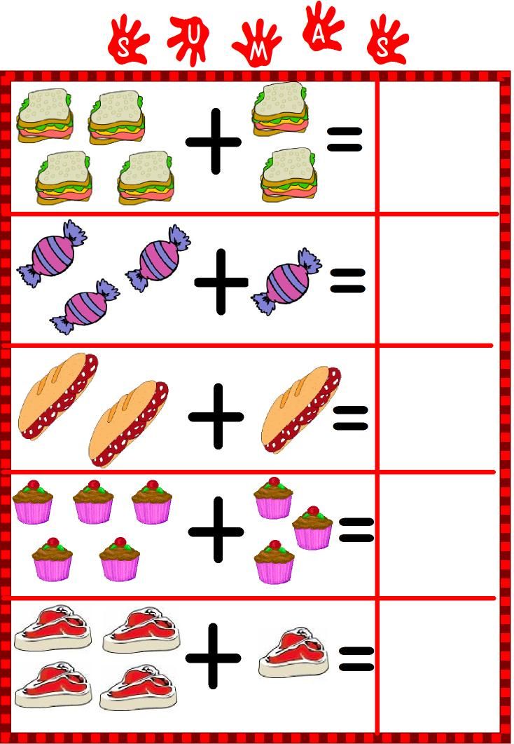 El rincón de infantil: Juegos de sumas