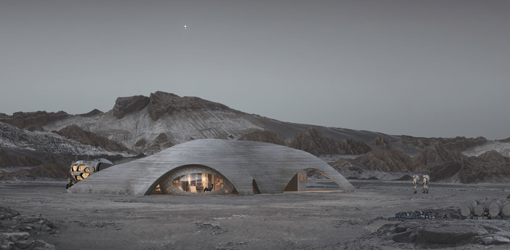 3D-printed Mars base by Hassell & EOC | human Mars