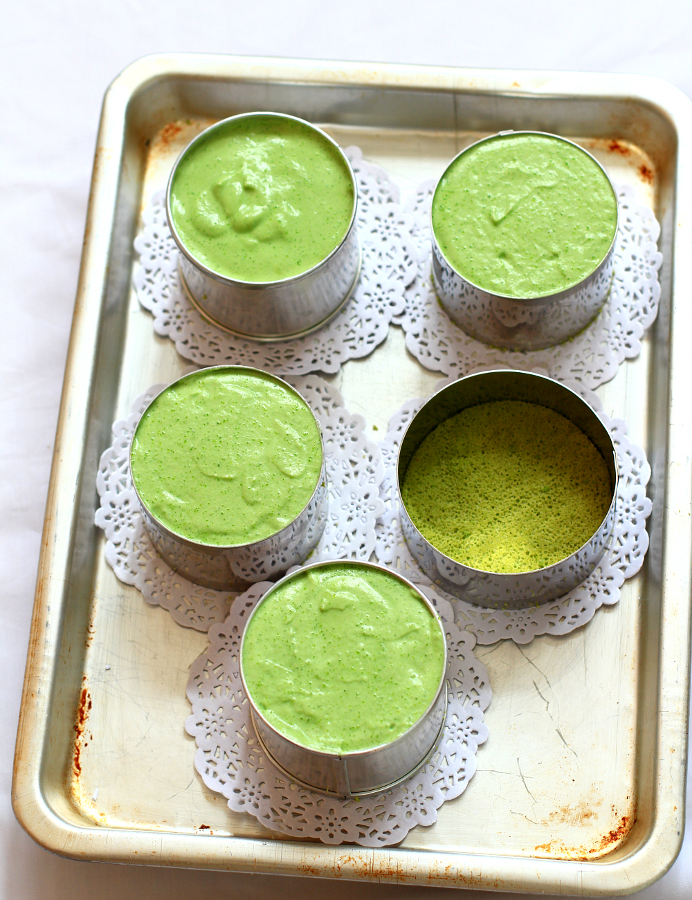 Triple matcha mousse cake
