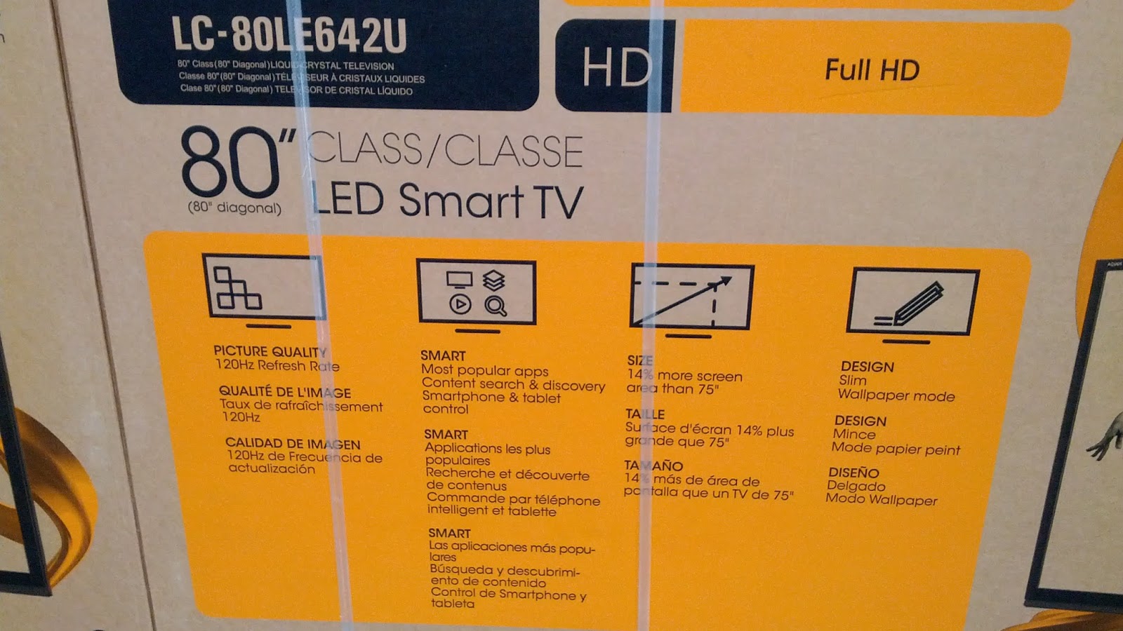 Sharp LC-80LE642U 80" SMART LED LCD TV | Costco Weekender