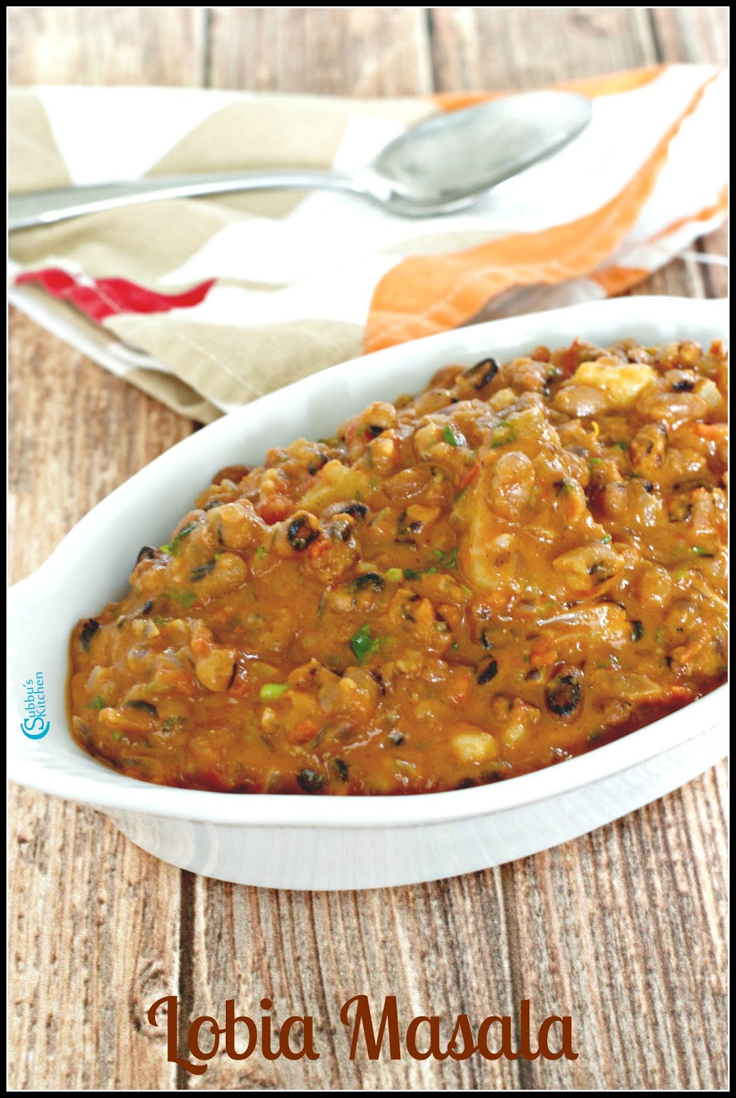 Lobia Masala Recipe | Black Eyed Peas Masala Recipe - Subbus Kitchen