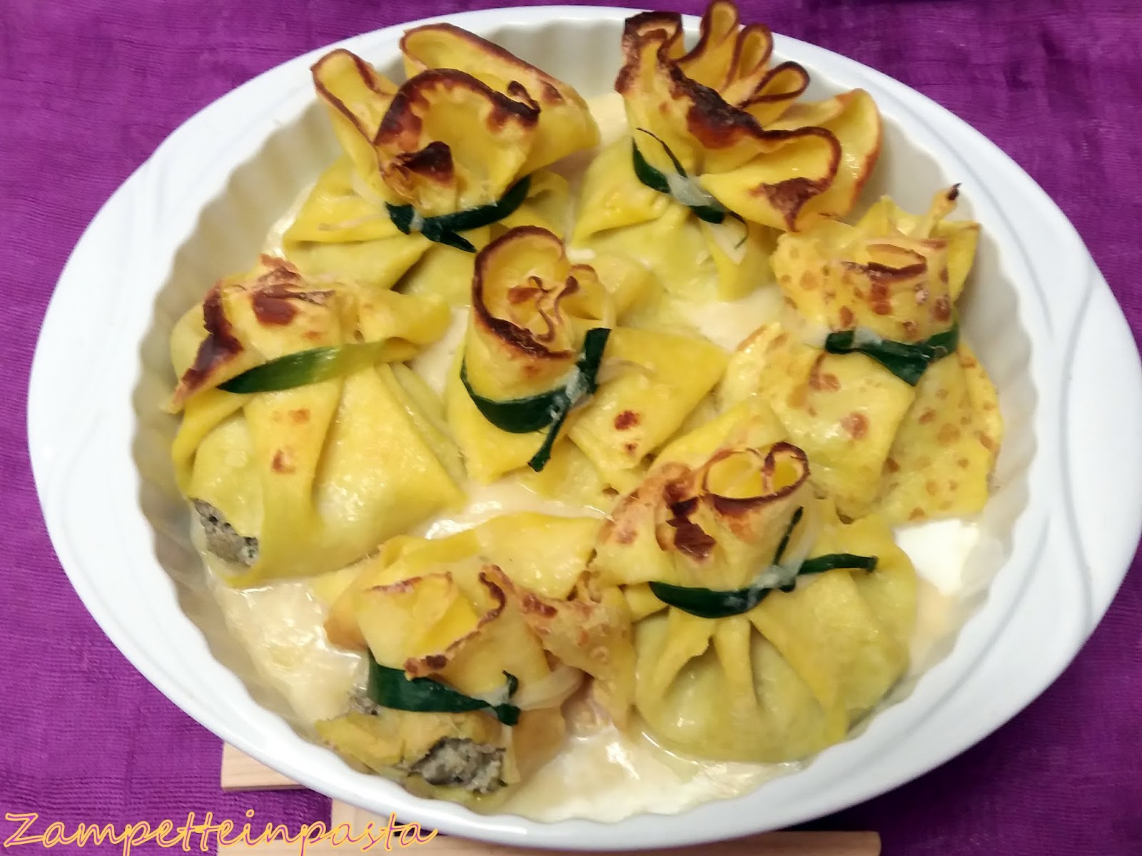 FAGOTTINI DI CRESPELLE CON CARCIOFI | ZAMPETTE IN PASTA