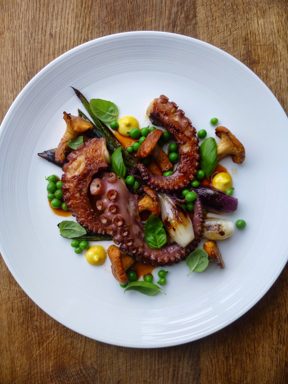 Sam Cooks Food: Chargrilled octopus with red wine and sobrasada sauce ...