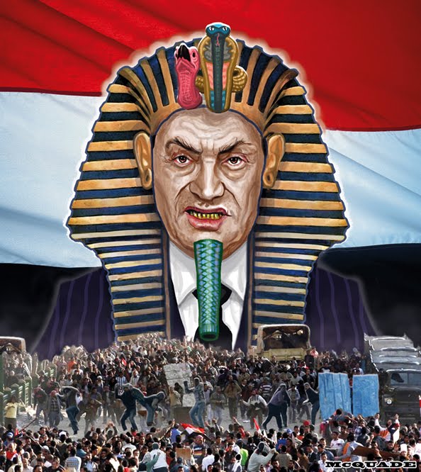 The Art of PJ McQuade: MUBARAK, The Pharaoh of Egypt