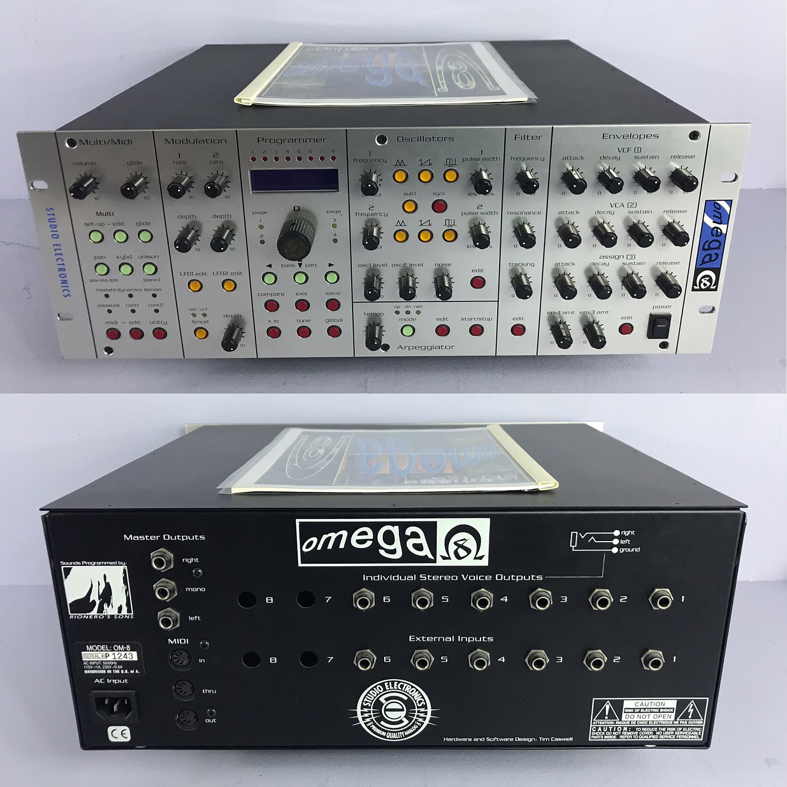 MATRIXSYNTH: Studio Electronics Omega 8 OM-8 Silver V2.5 w/ 6 Voice ...