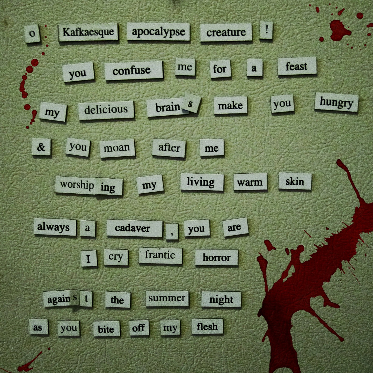 Zombie Magnetic Poetry #2