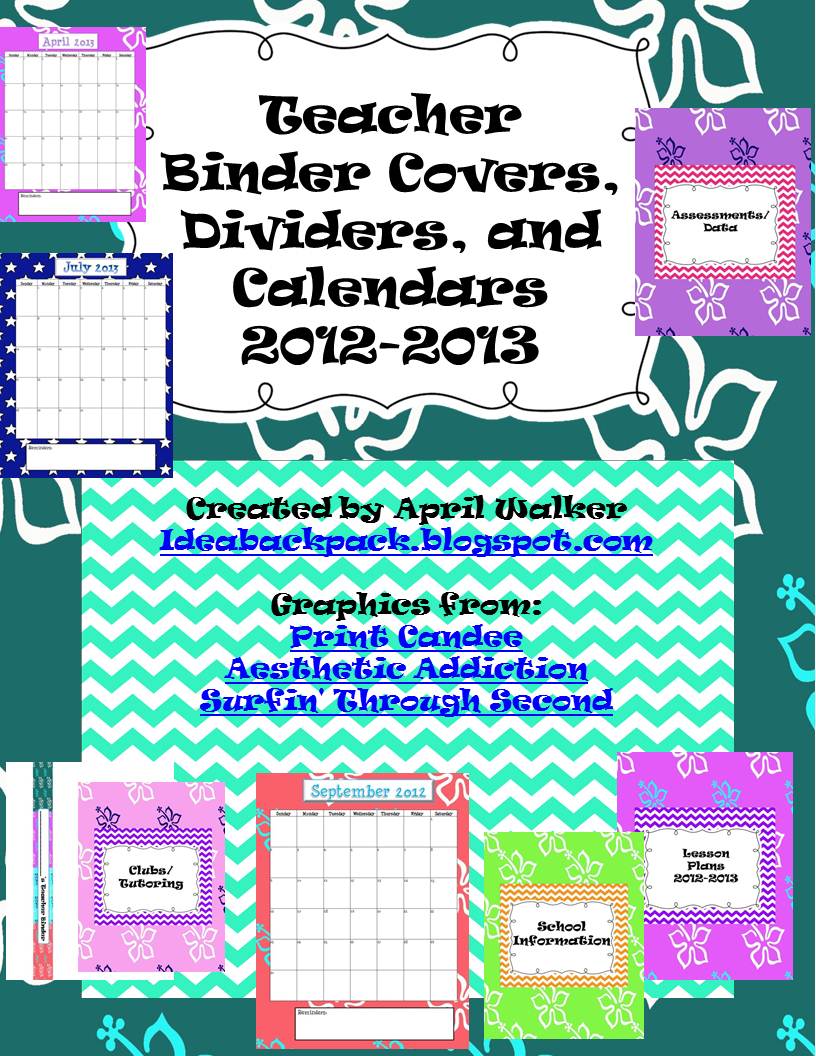 The Idea Backpack: Chevrons/Tropical Colored Teacher Binder Covers ...