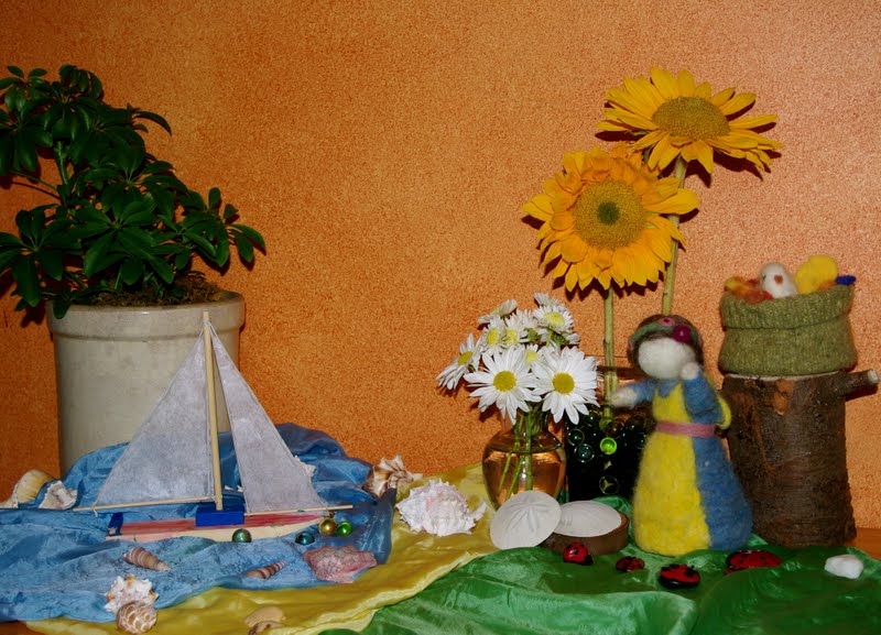 passengers on a little spaceship: summer nature table