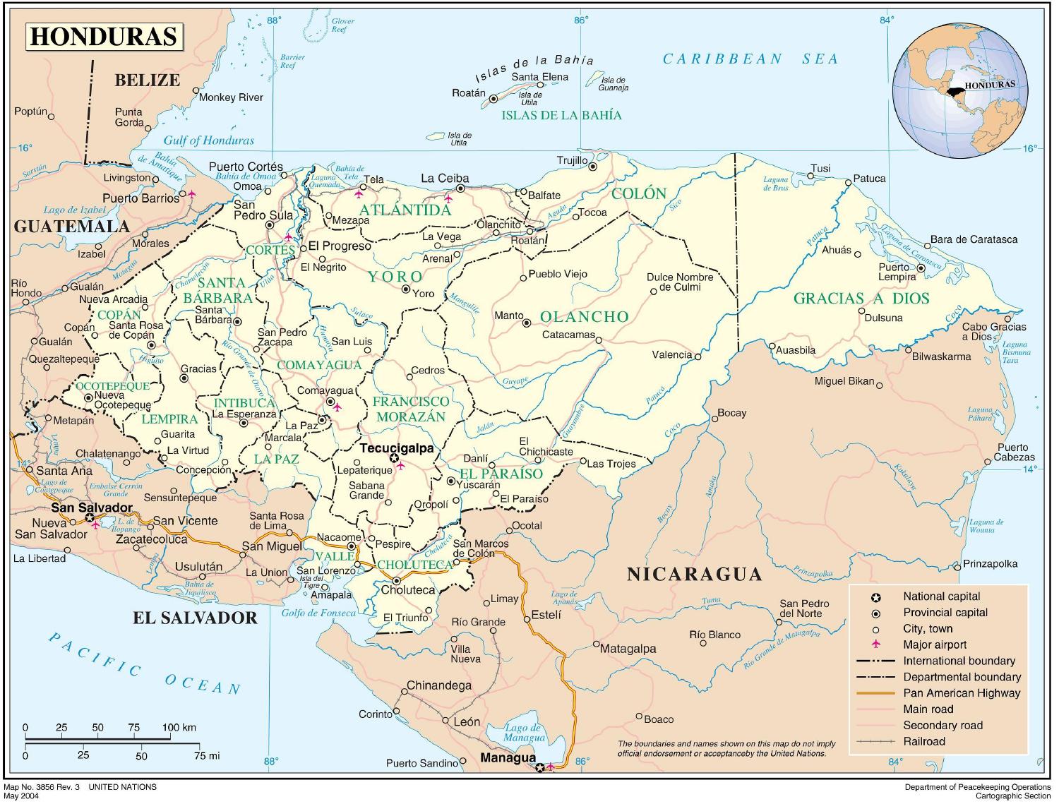 Mapas de Honduras - Mundo Hispánico™