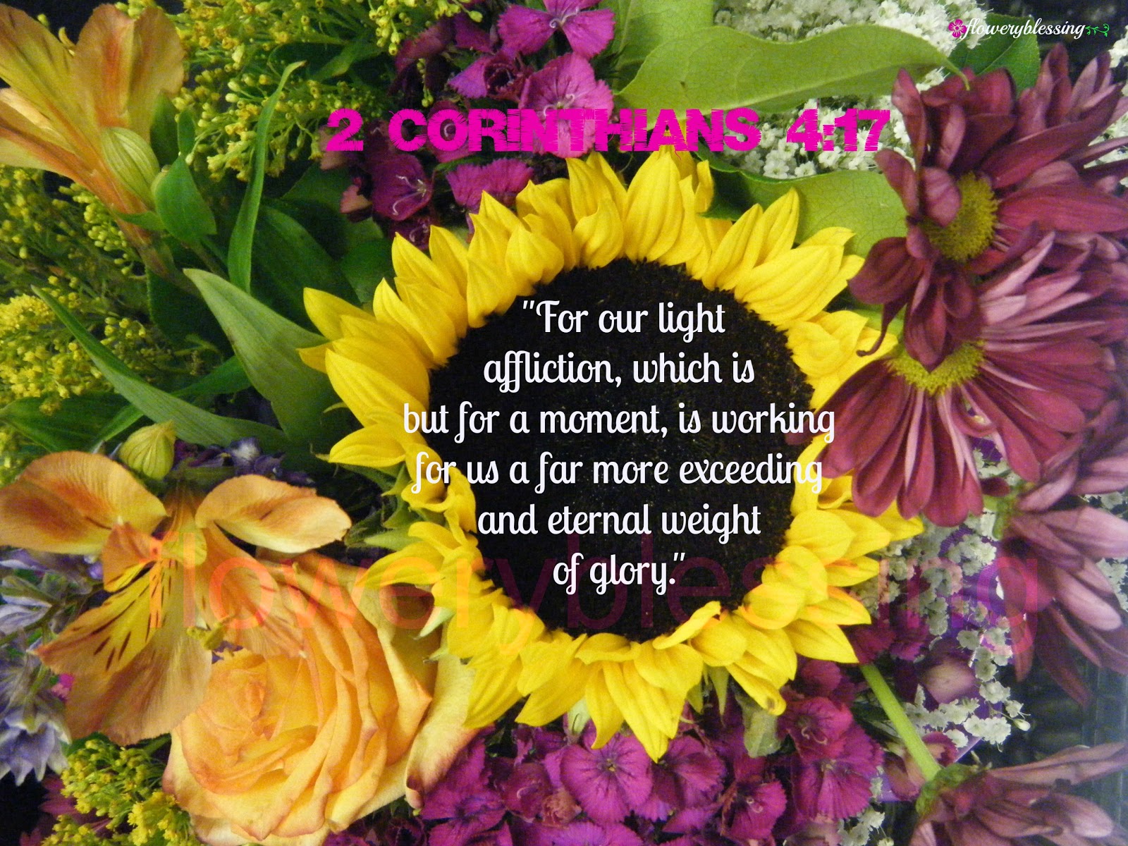 Flowery Blessing: "For our light affliction, which is but for a moment ...