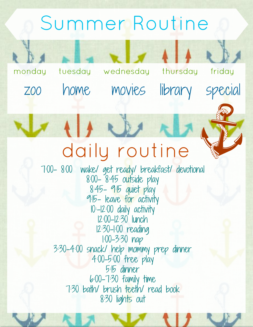 {Jenny Free Style}: summer toddler routine + free printables