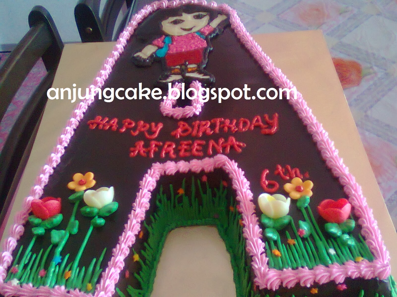 D ANJUNG CAKE HOUSE: Kek Huruf A buat Afreena yang manja dan comel