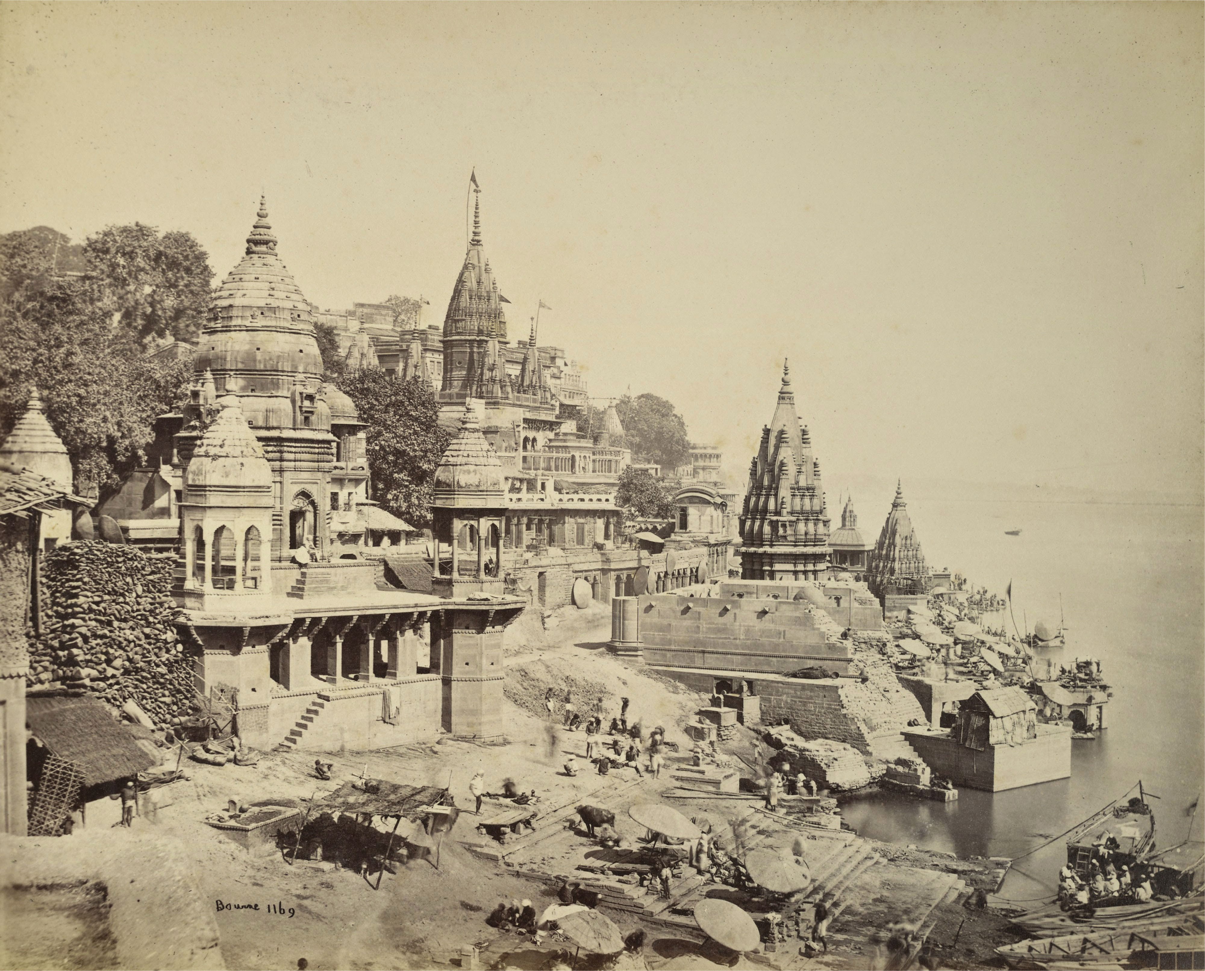 Manikarnika Burning Ghat - Benares (Varanasi), 1865 - Old Indian Photos