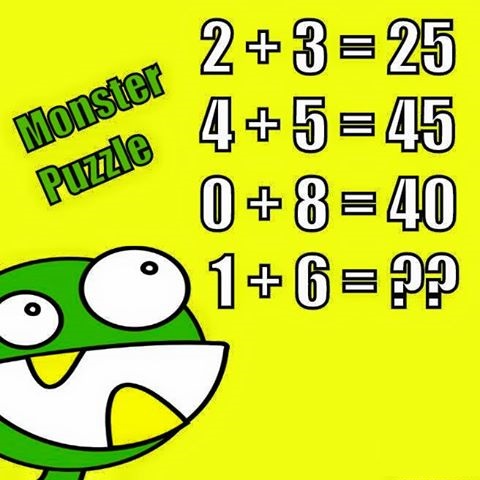 Monster Puzzle : 2+3=25 - with Answer - Forward Junction Puzzles