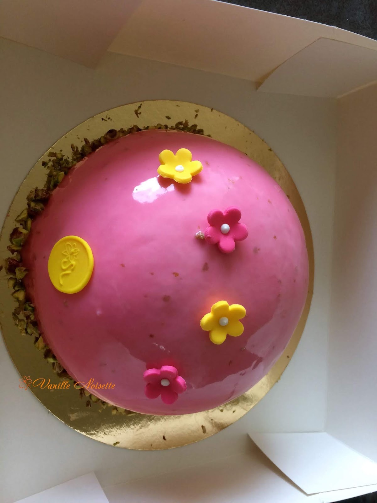 Vanille Noisette : ENTREMETS FRUITS ROUGES ET PISTACHE