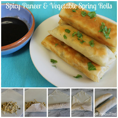 We Don't Eat Anything With A Face: Spicy Paneer & Vegetable Spring Rolls