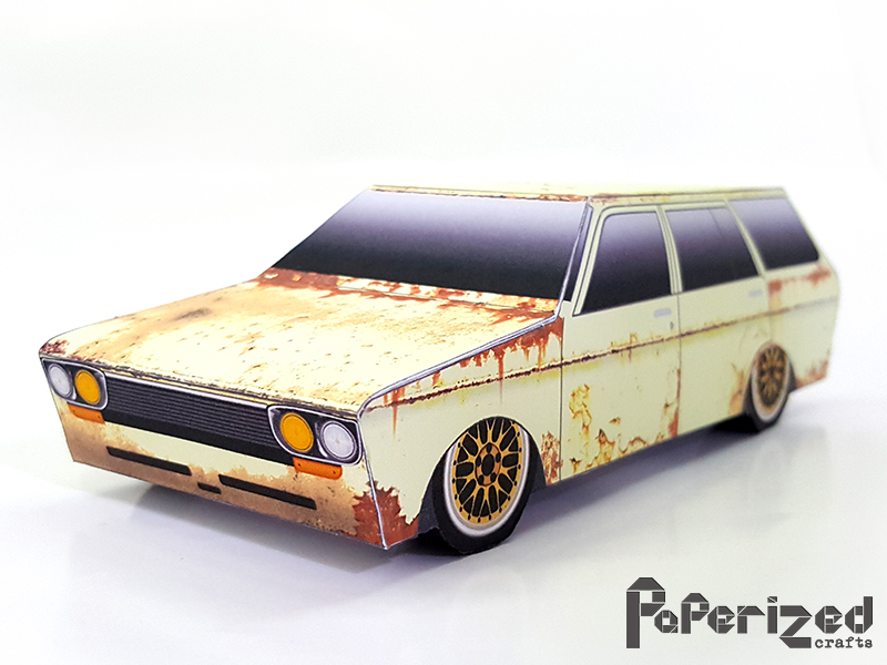 Slammed Datsun 510 Wagon Papercraft | Paperized Crafts