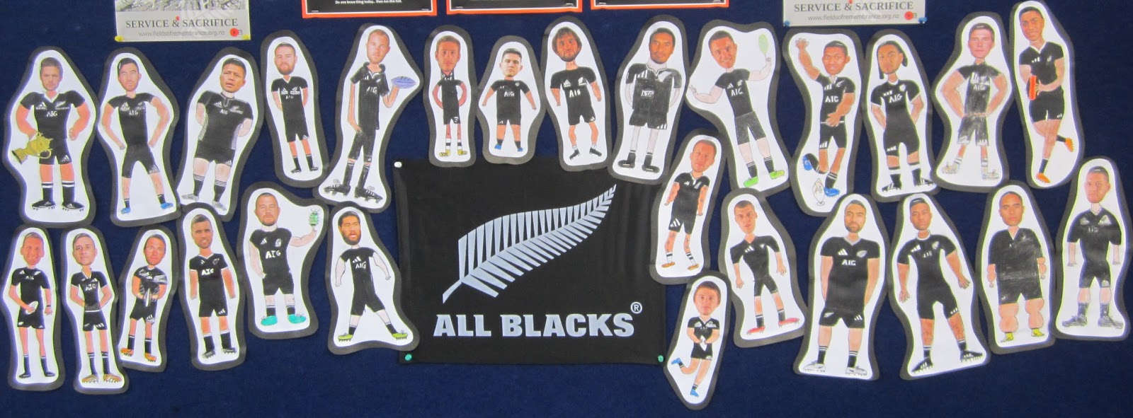Room 8 - Halcombe School: All Blacks Art