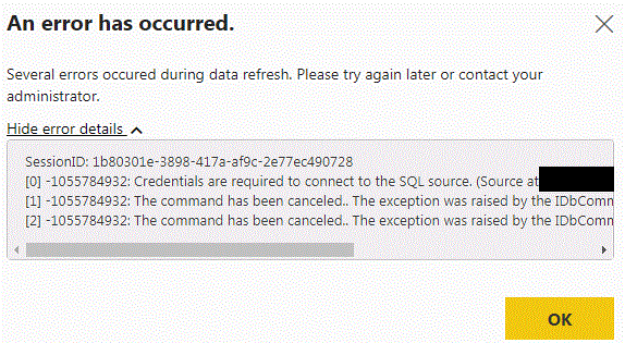 SQL Server Techniques: Error: PowerBI does not refresh report via schedule. SQL Server Techniques: Error: PowerBI does not refresh report via schedule.