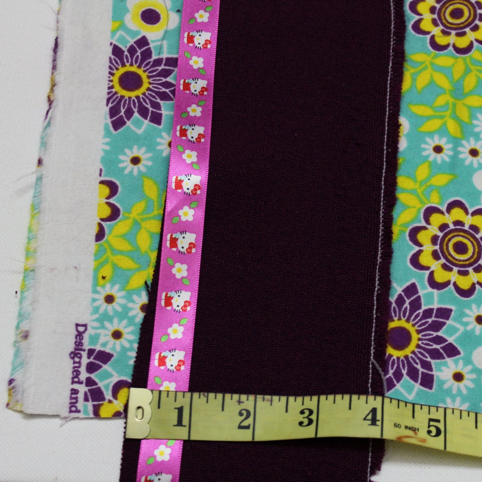 Cut the contrasting piece 12.5 inch ( length) X 4 inch