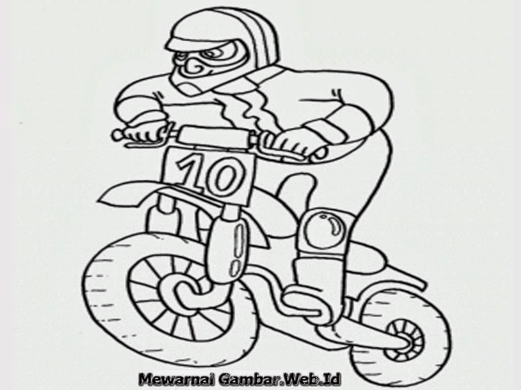 Mewarnai Gambar Motor - Mewarnai Gambar