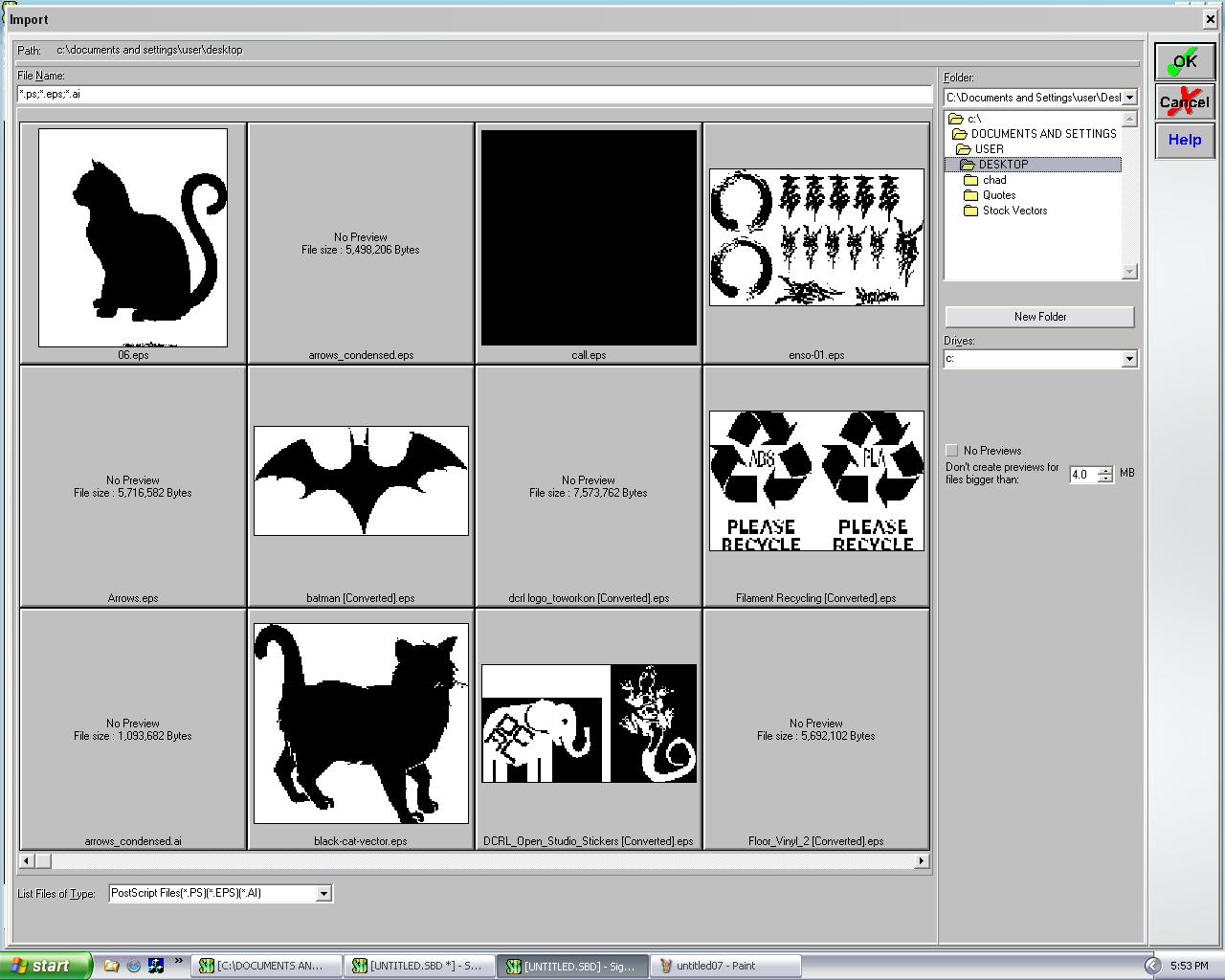 dreidimensionale: Vinyl Cutting Using SignBlazer