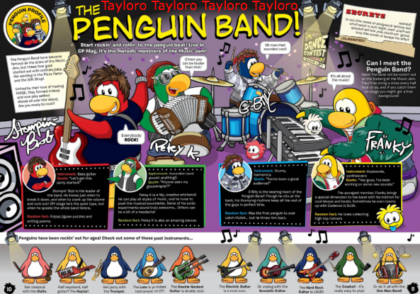 Waddle On With Tayloro Penguin Band Page In The 6th Club Penguin Magazine