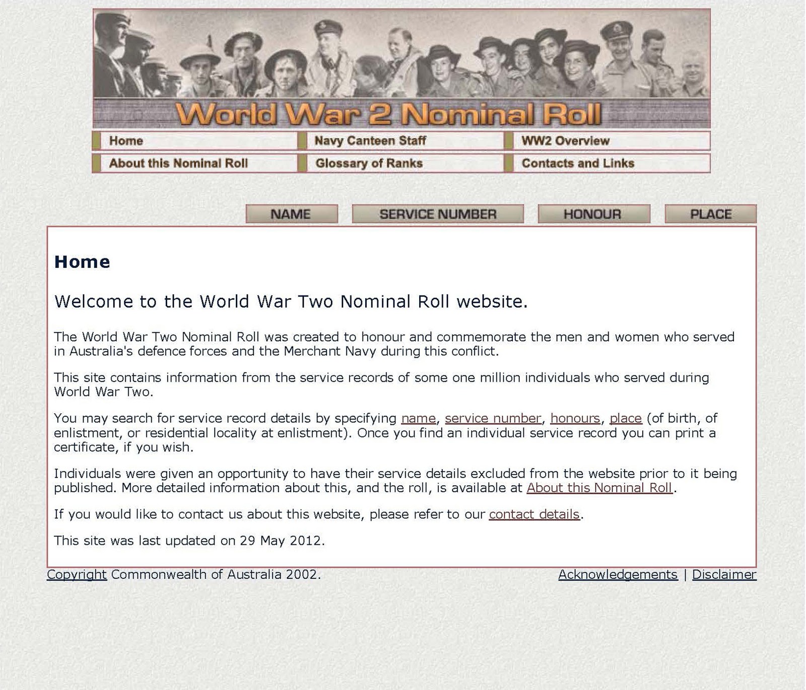 Website Wednesday - World War 2 Nominal Roll