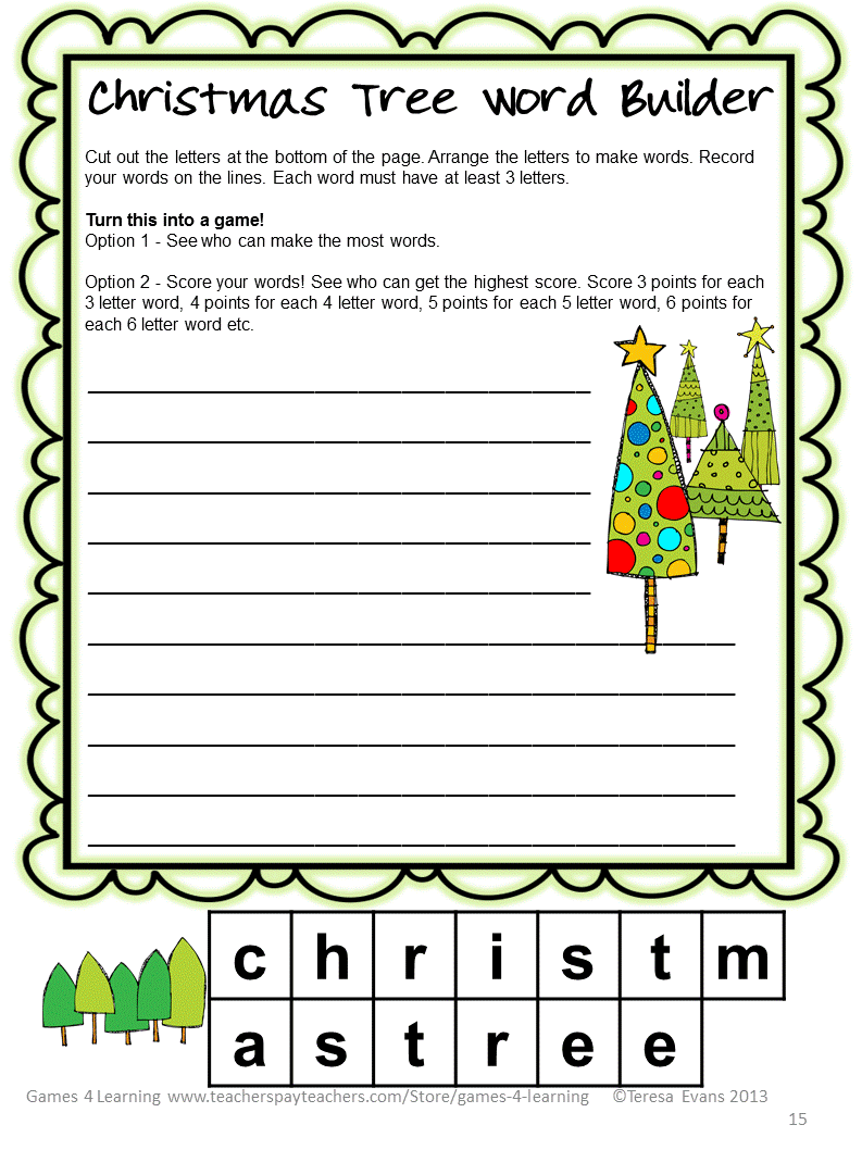 Fun Games 4 Learning: Christmas Literacy Freebies