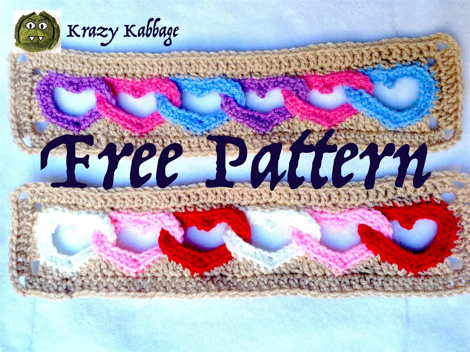 Krazy Kabbage: How to crochet linked hearts free pattern