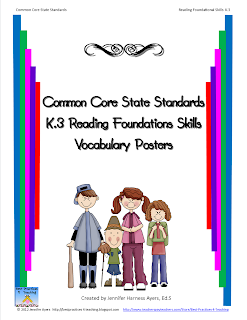 Common Core Vocabulary Posters RF K.3, 1.3, 2.3, 3.3 | Charts N Chit ...