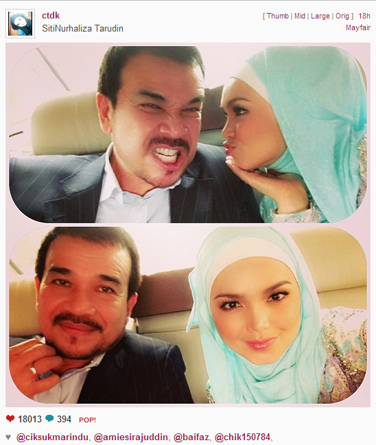 AKSI ROMANTIK SITI NURHALIZA DAN DATUK K DALAM KERETA. ~ araaz