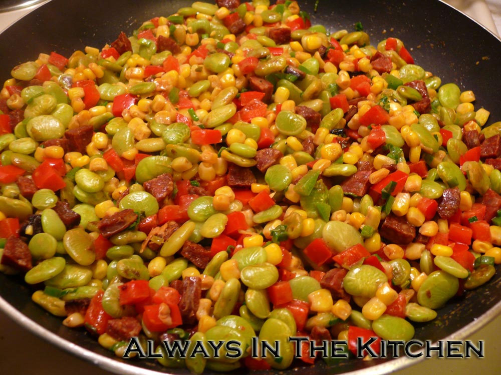 Dawna in the Kitchen: Chorizo Succotash