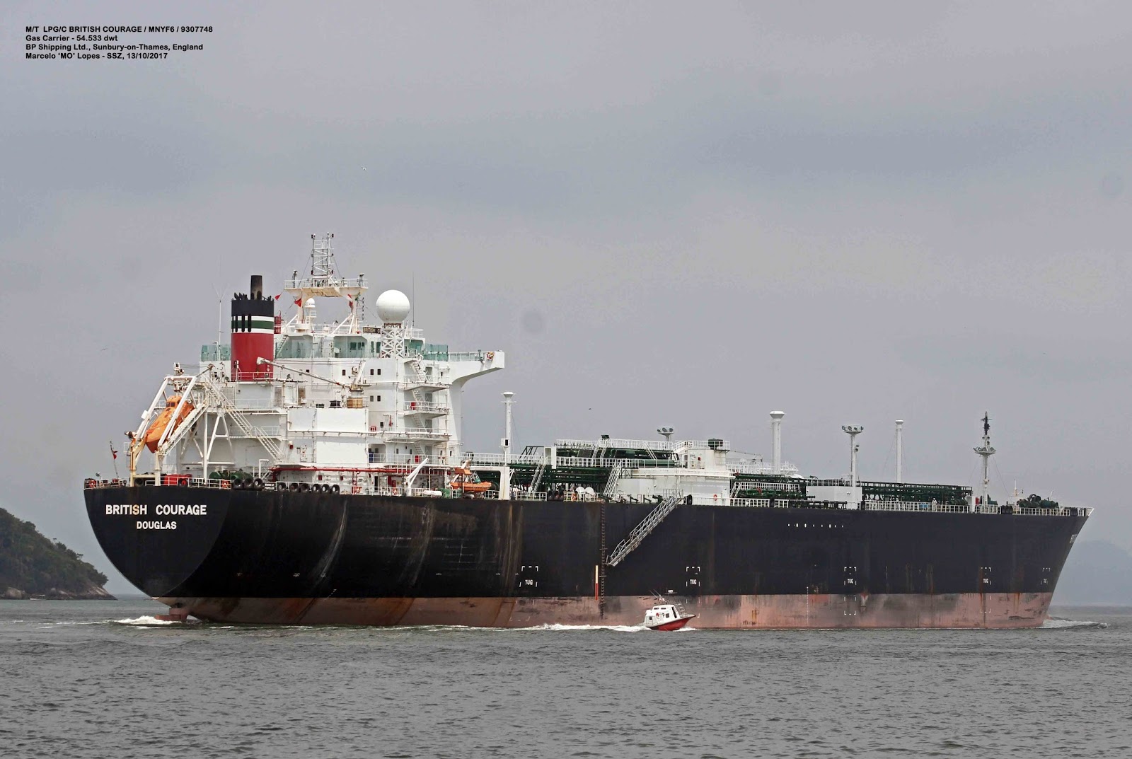 Santos Shiplovers: M/T LPG/C British Courage / MNYF6, Leaving Santos ...