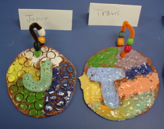 Mrs. Knight's Smartest Artists: clay texture slabs, first grade
