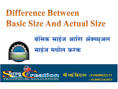 Limit, Fit And Tolerance (मराठी मध्ये): 9. Difference Between Basic ...