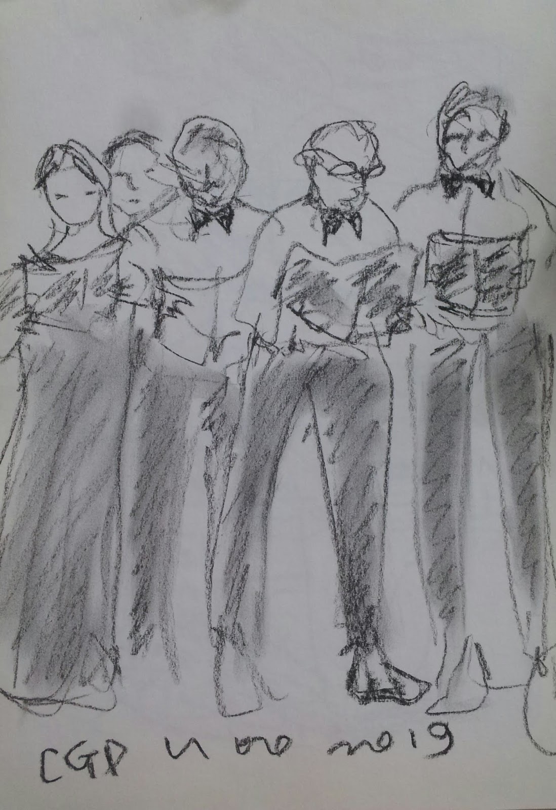 Yoo Drawing: Sketches of senior choir(1945 Choir) concert at the ...
